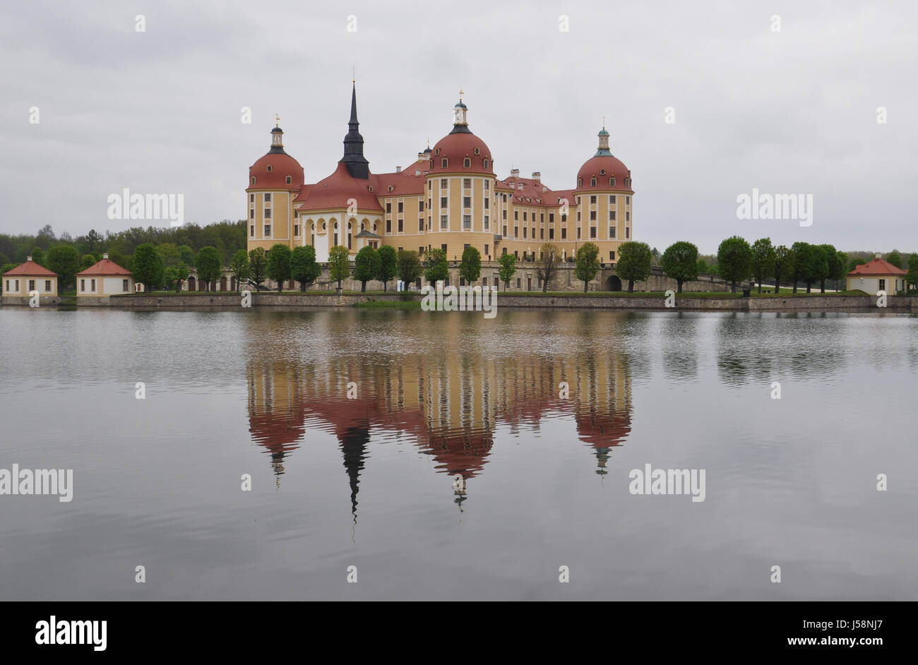 Moritzburg castle in Germany - view on the castle, on the park and on ...