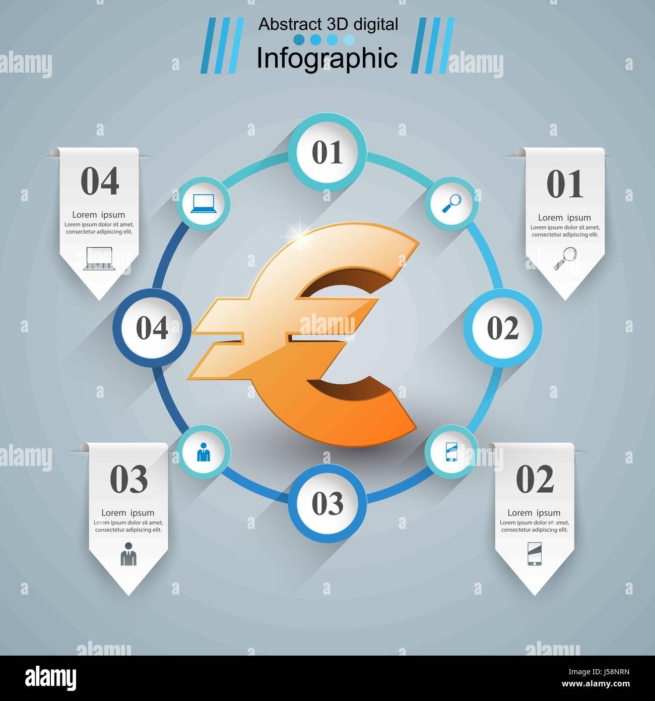 3D infographic.Euro, Money icon Stock Vector Image & Art - Alamy