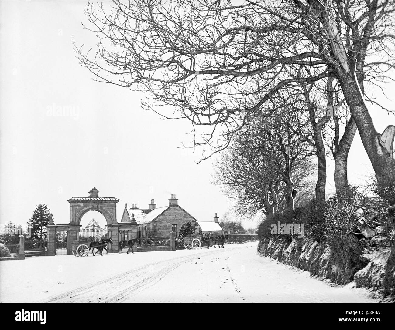 Victorian original horse drawn carriage Black and White Stock Photos ...