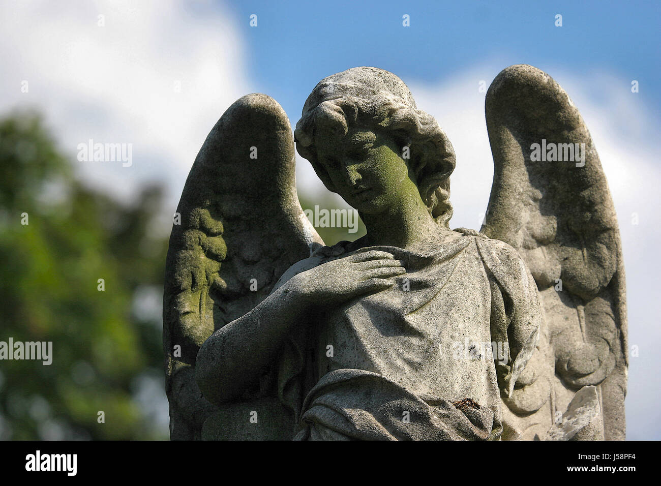 death statue cemetery mourning sorrow angel angels fishing rod central ...