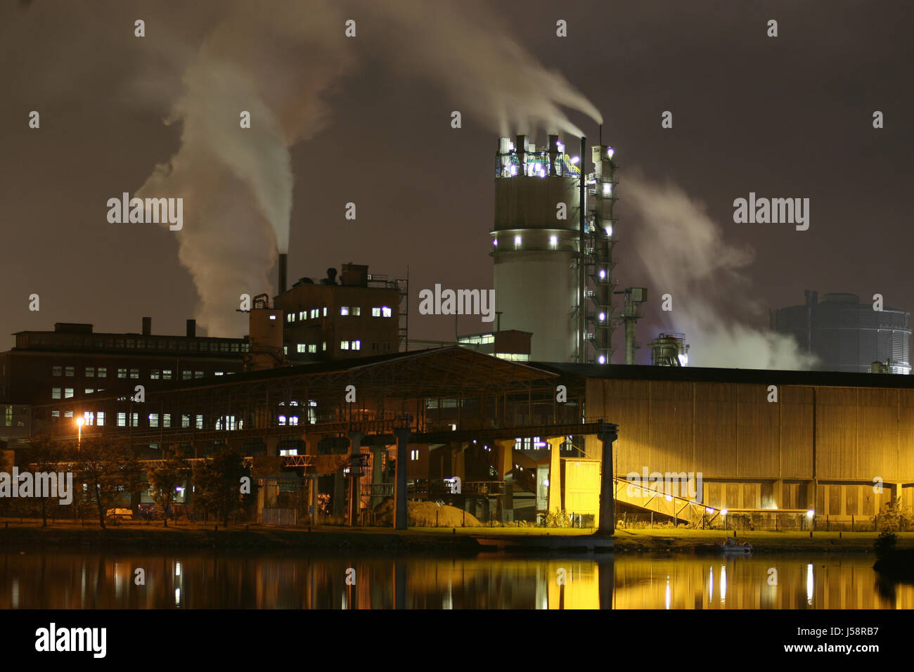 smoke smoking smokes fume industry night nighttime fire conflagration ...