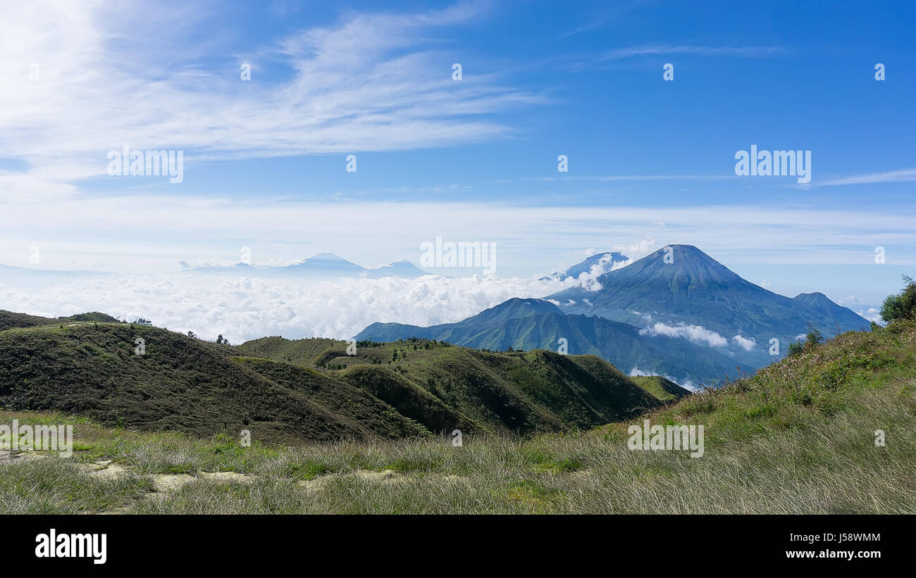 Beautiful nature view of Mount Prau, Dieng, Indonesia Stock Photo - Alamy