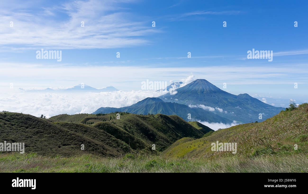Landscape view from Mount Prau, Indonesia Stock Photo - Alamy