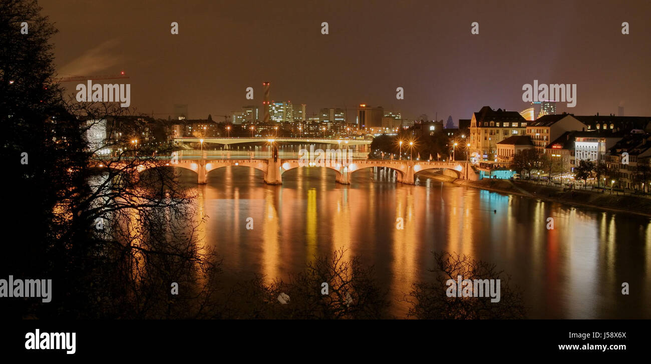 basel at night Stock Photo - Alamy