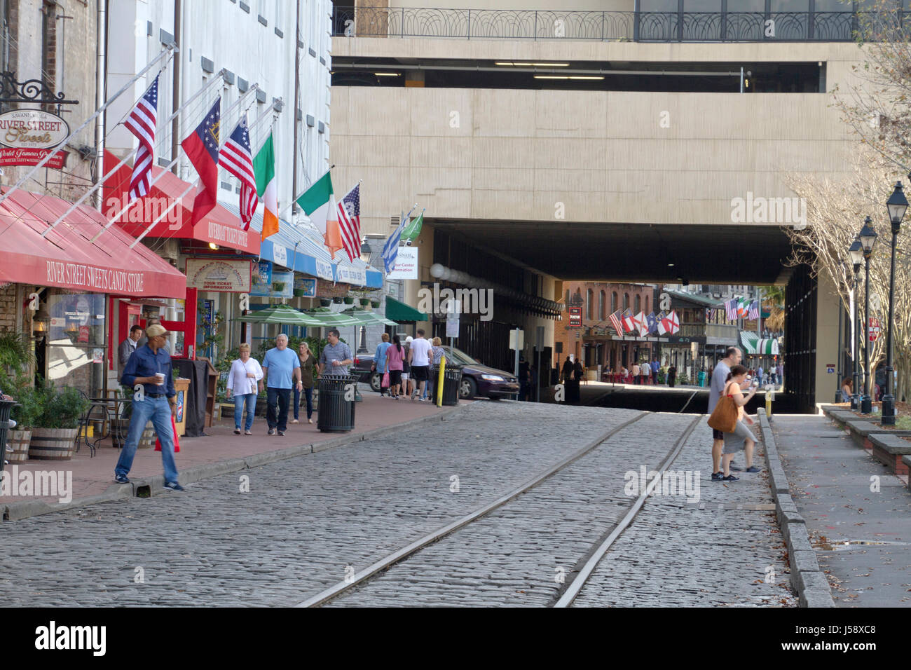 Savannah, Georgia, USA - January 20, 2017: People exploring the ...