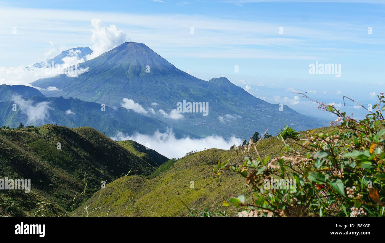 Landscape view from Mount Prau, Indonesia Stock Photo - Alamy