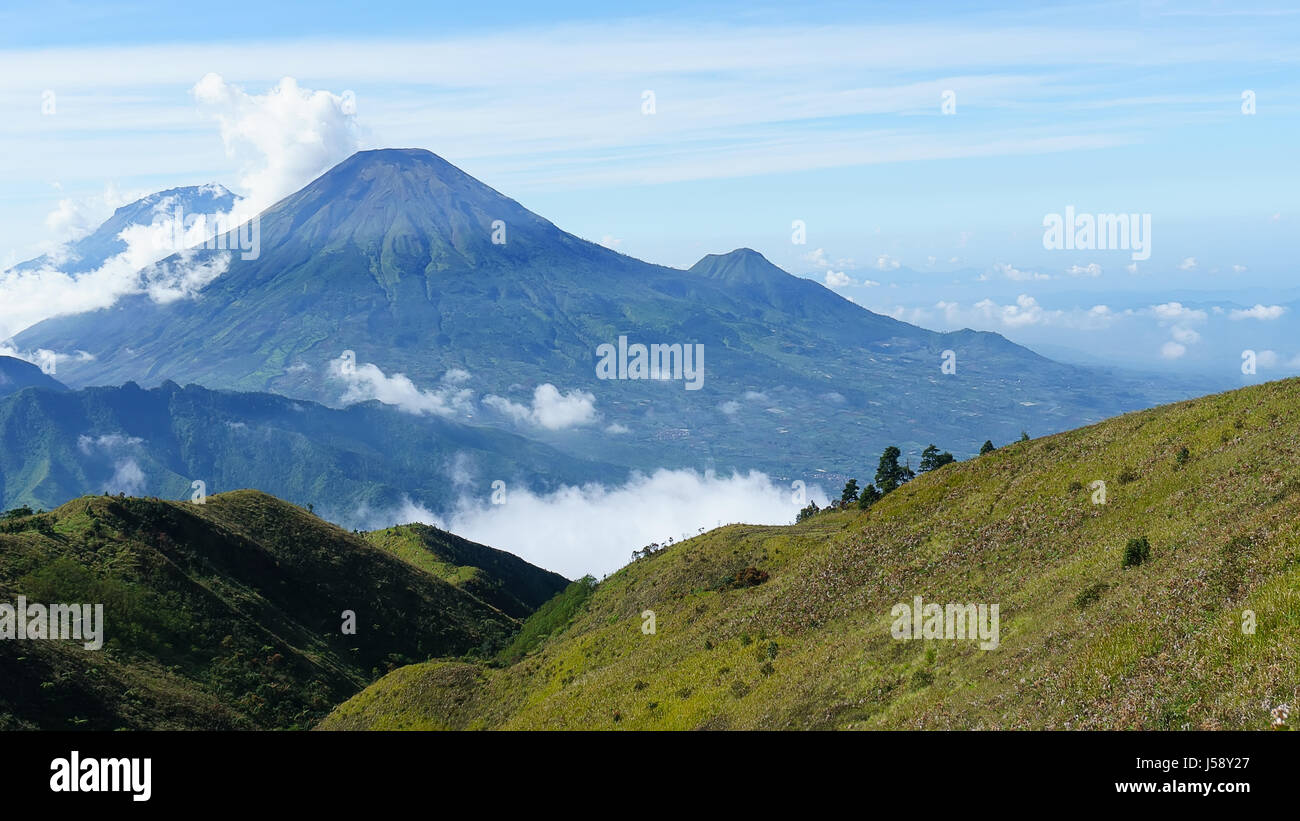 Landscape view from Mount Prau, Indonesia Stock Photo - Alamy