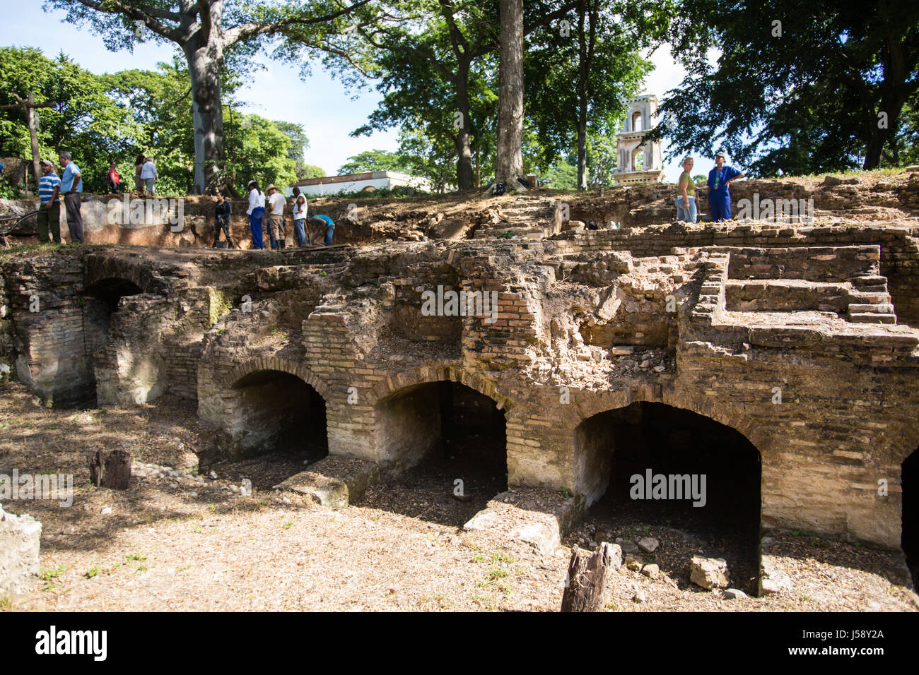 Foundation of ancient sugar mill in Cuba Stock Photo - Alamy