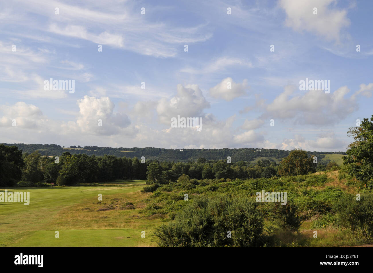View from the 2nd tee over the Golf course and Reigate heath, Reigate ...