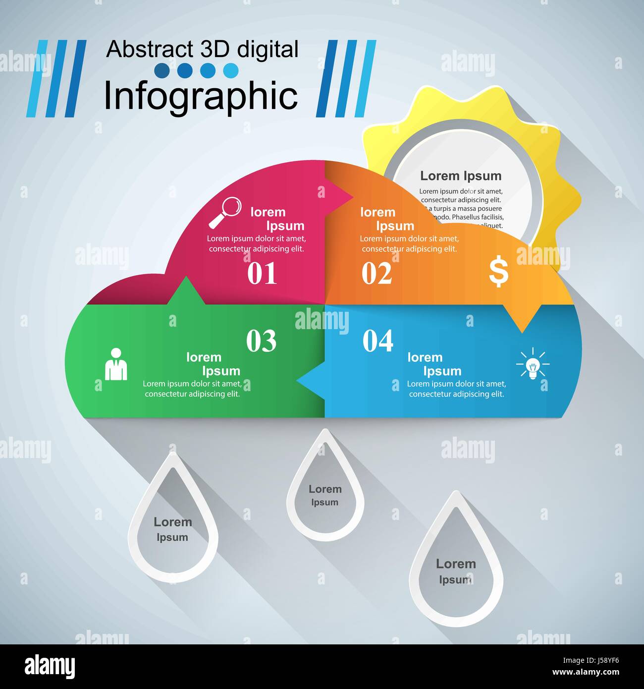 Wheather infographic. Sun, cloud, rain icon Stock Vector Image & Art ...