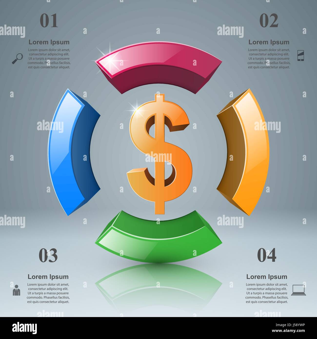 3D infographic design. Dollar icon Stock Vector Image & Art - Alamy