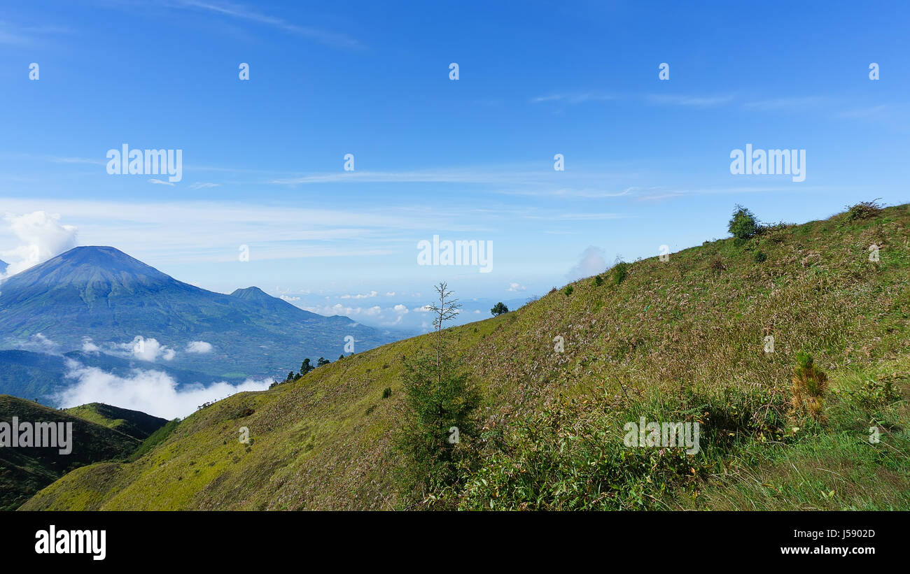 Landscape view from Mount Prau, Indonesia Stock Photo - Alamy
