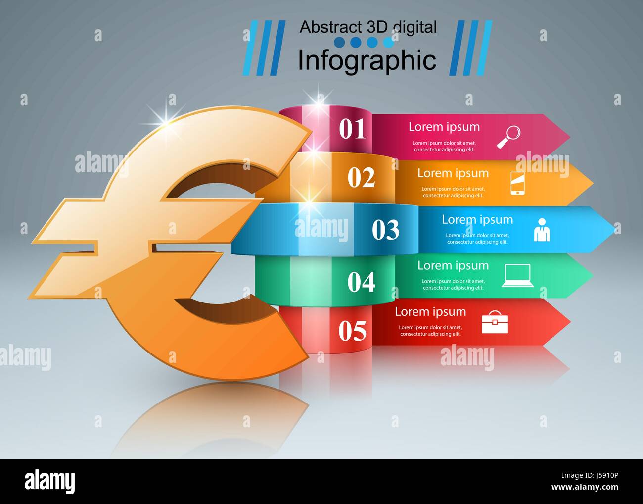 3D infographic.Euro, Money icon Stock Vector Image & Art - Alamy