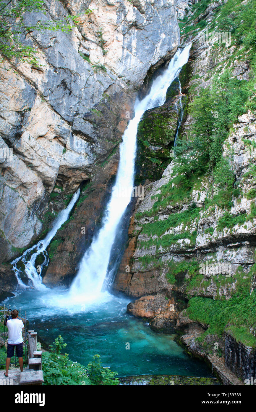Savica waterfall, Bohinj Lake, Slovenia Stock Photo - Alamy