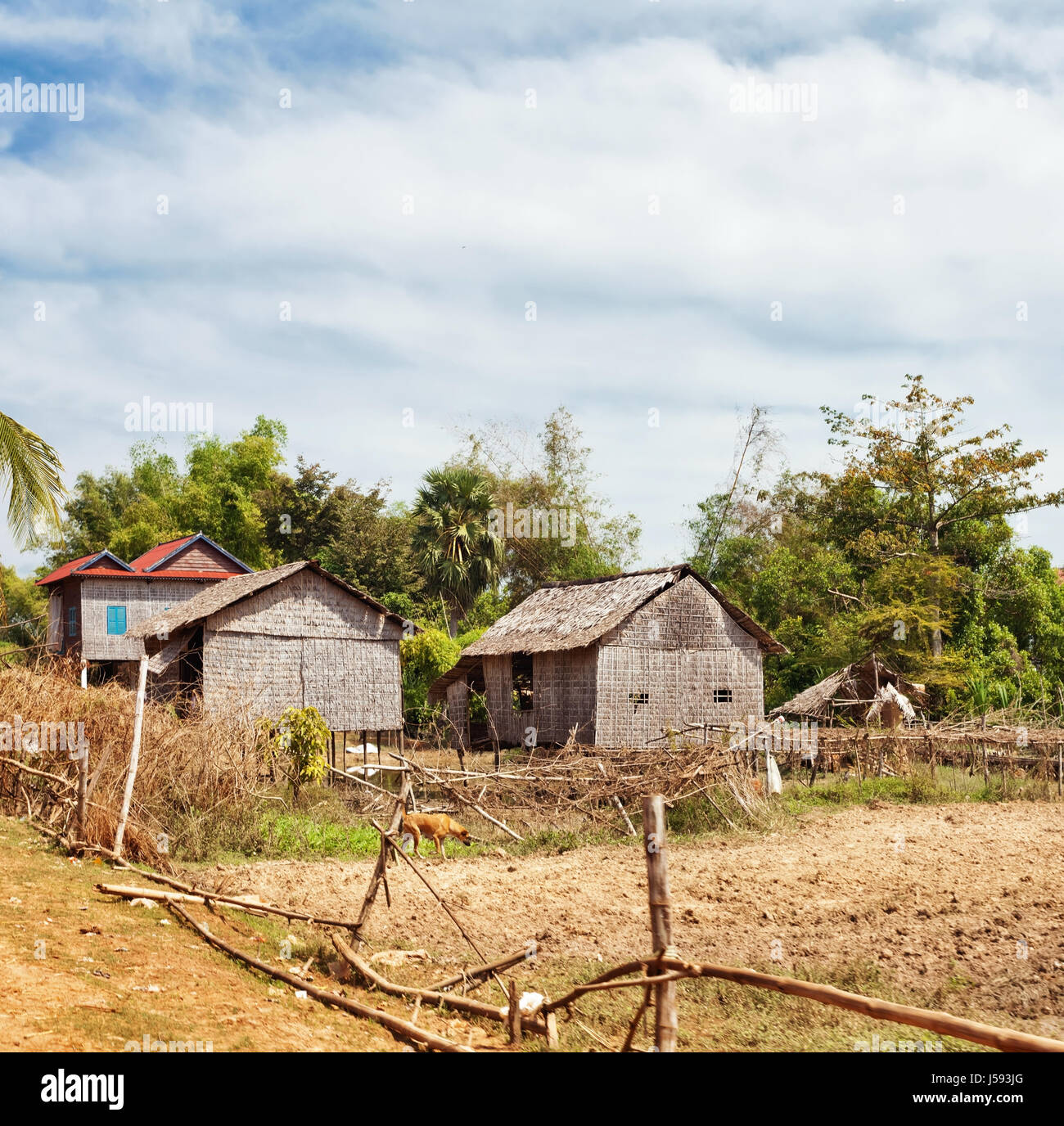 Cambodian village near Tonlesap lake Stock Photo - Alamy