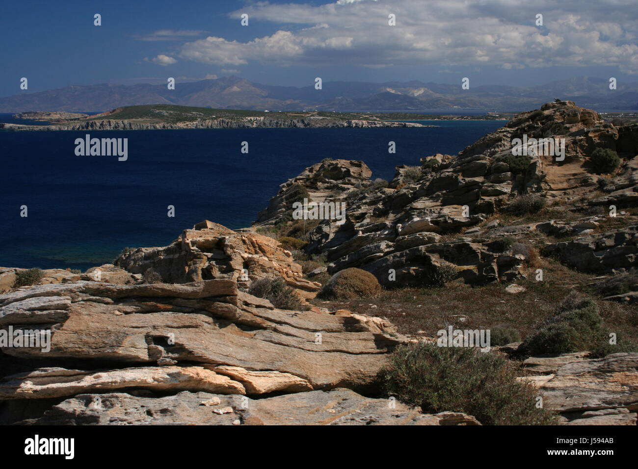 greece beach seaside the beach seashore sight view outlook perspective ...