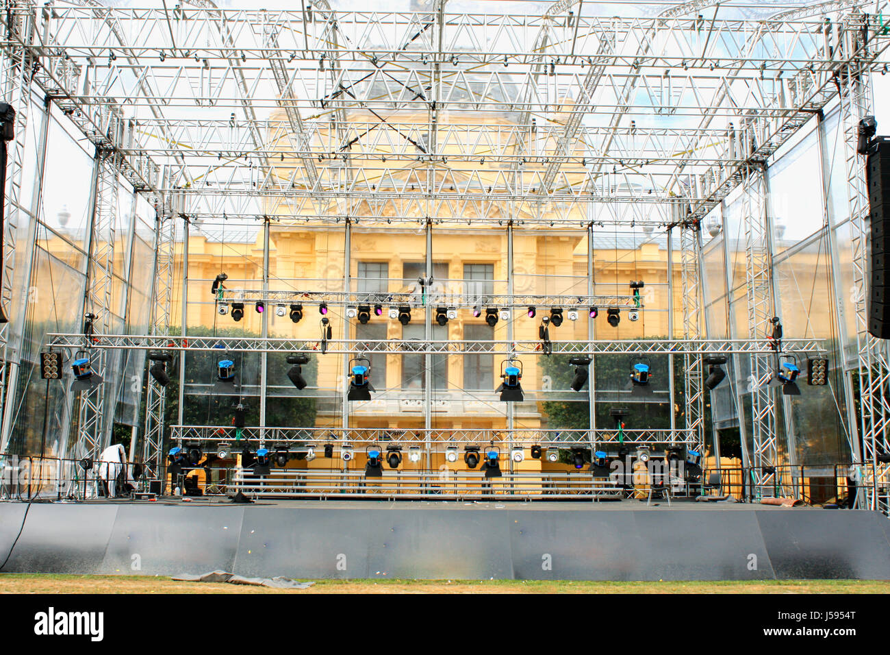 Stage an day light for the concert Stock Photo - Alamy