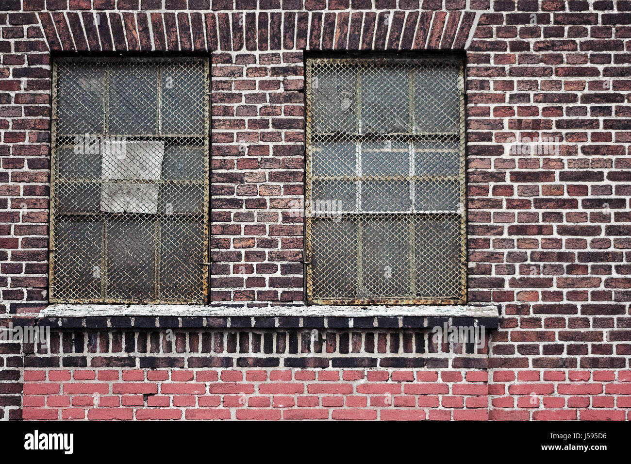 old factory wall with windows in bochum Stock Photo - Alamy
