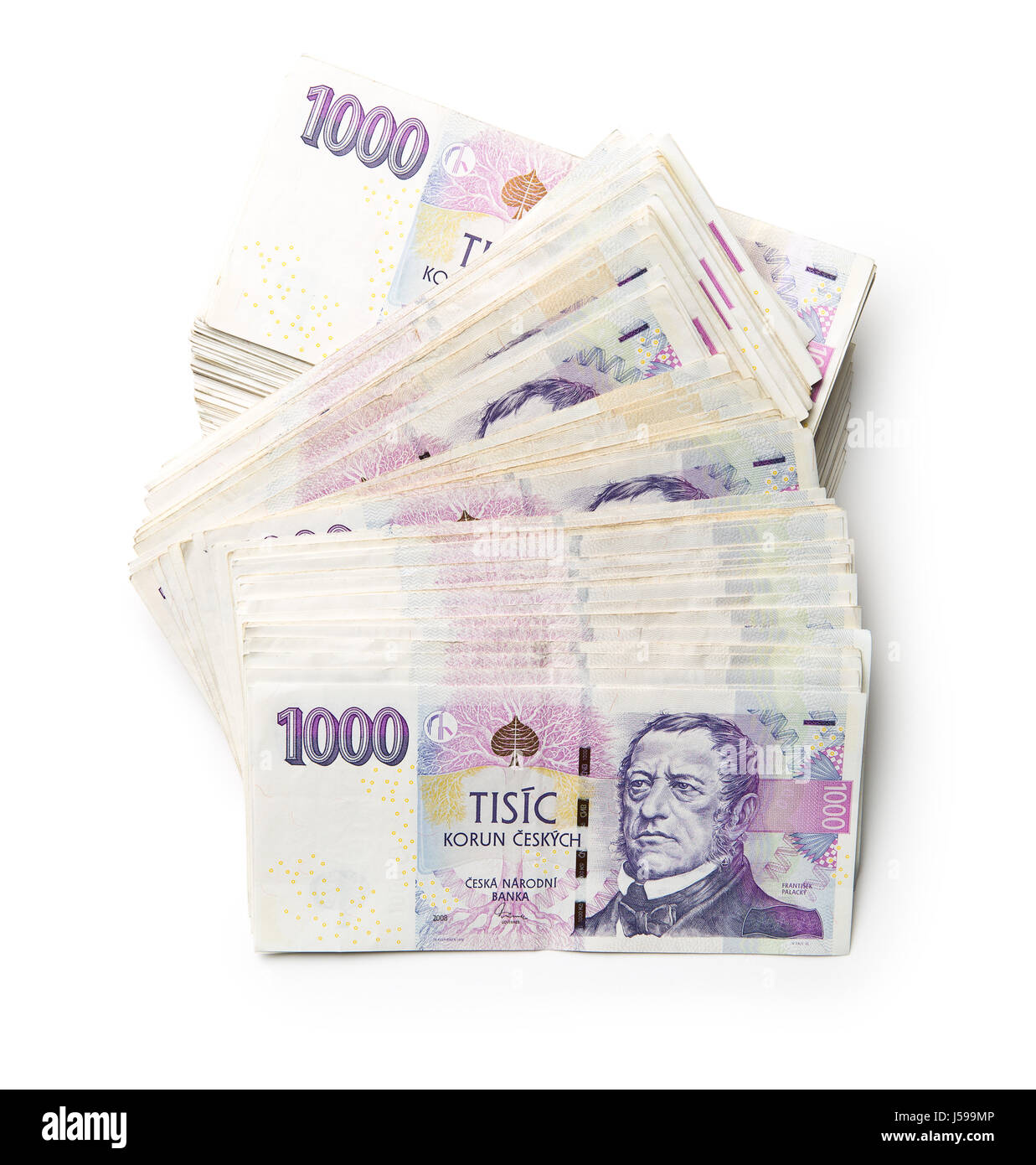 Czech paper money isolated on white background Stock Photo - Alamy