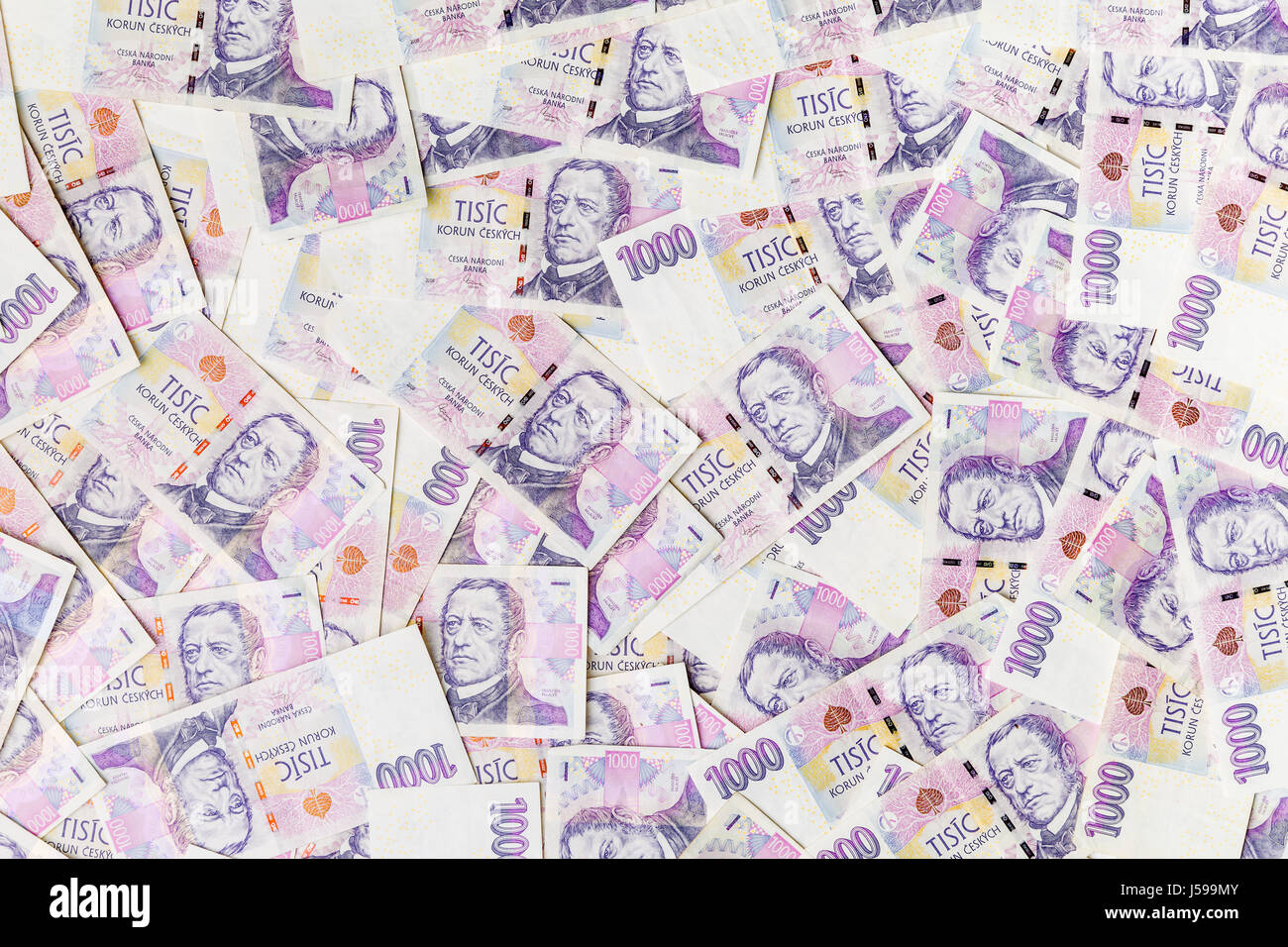 A lot of czech paper money Stock Photo - Alamy