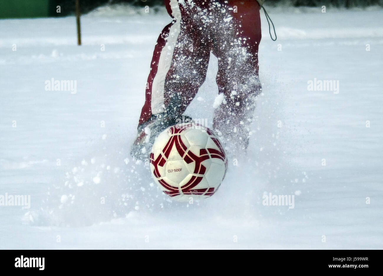 football in winter Stock Photo - Alamy