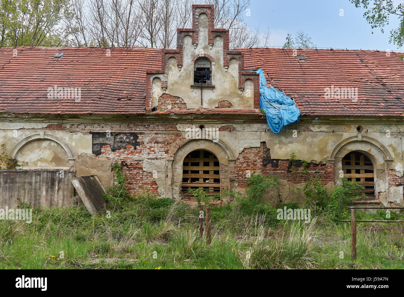 Palace in Krobielowice old ruinrd farmhouse Krieblovitz Prussian ...