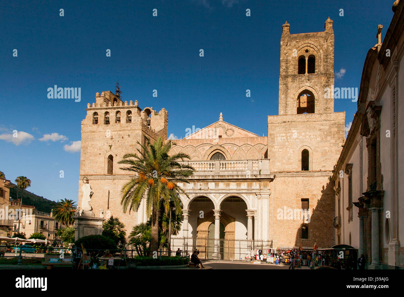 MONREALE ITALY - October 13, 2009: The Monreale Cathedral built in mix ...