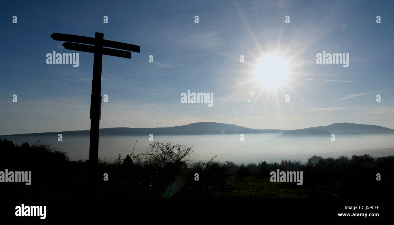hike go hiking ramble fog signpost groundbreaking path shine shines ...