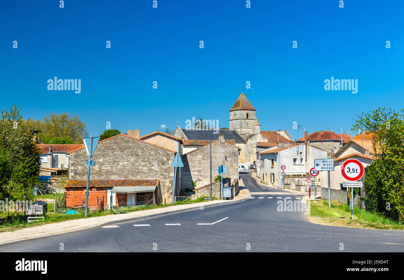 The medieval village of Chef-Boutonne in France Stock Photo - Alamy