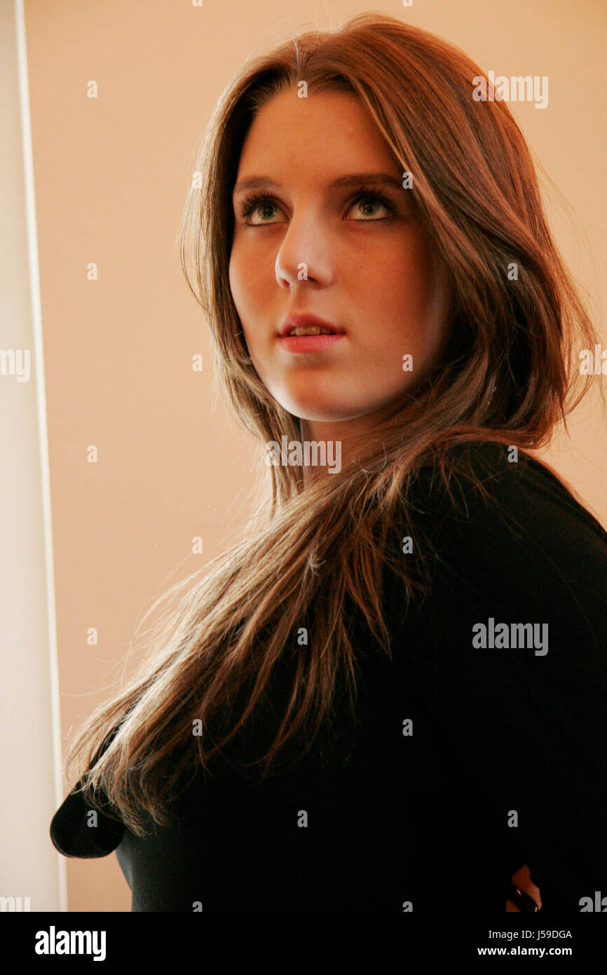 woman upwards fashion future face portrait pastel lines look glancing ...