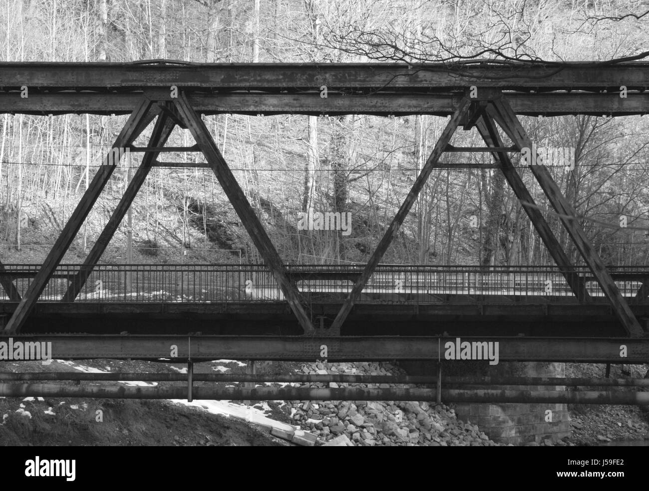Iron bridge railing Black and White Stock Photos & Images - Alamy