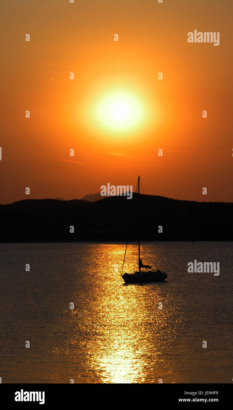 boat in sunset Stock Photo - Alamy