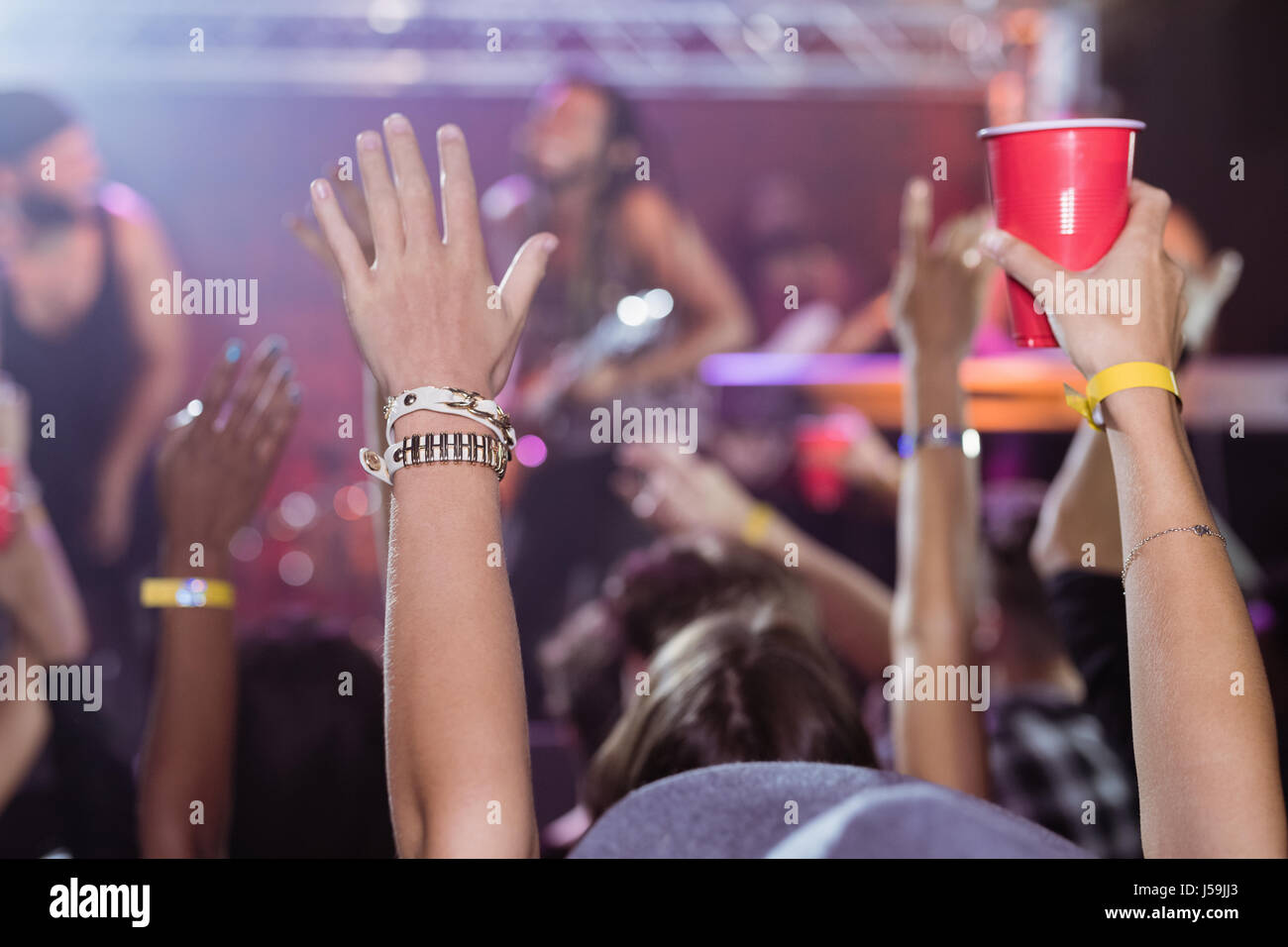 Male fans at concert hi-res stock photography and images - Alamy