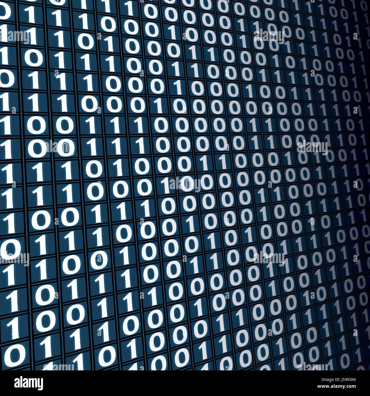 Bits, Ones and Zeros - Abstract Blue Modern 3D Digital Information Vector Background or Wall ...