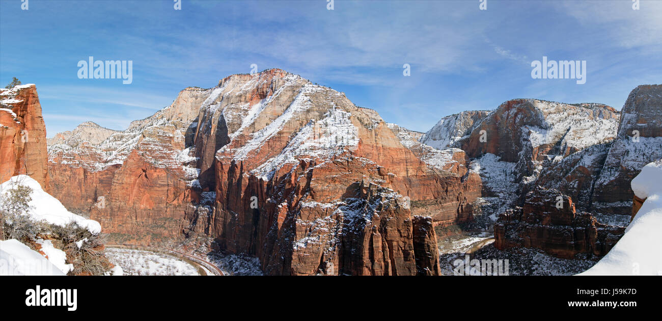 Panoramic View from Scouts Lookout on Angels Landing Hiking Trail in ...