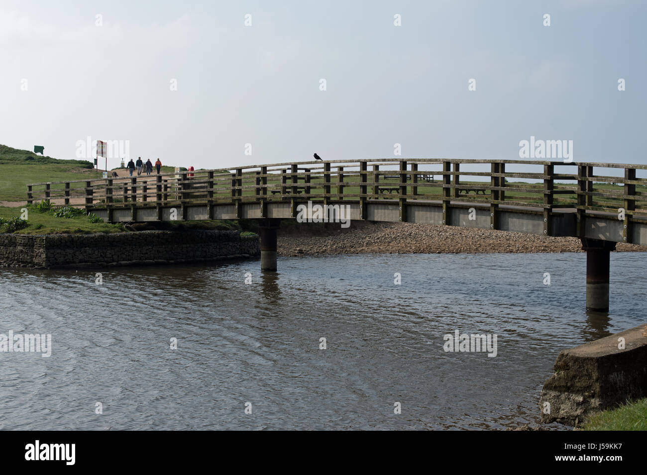 The footbridge over the River Char at Charmouth, Dorset Stock Photo - Alamy