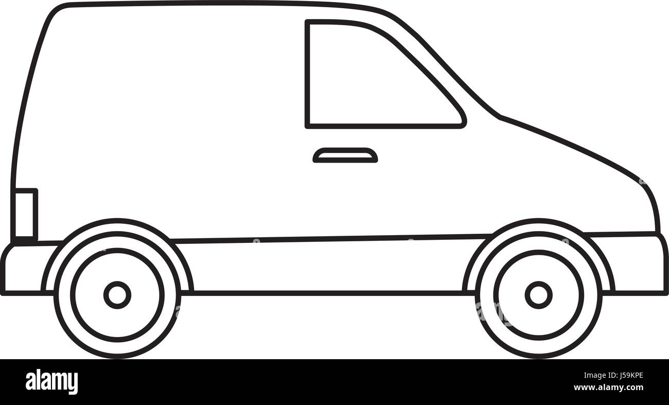 Transit van with car Black and White Stock Photos & Images - Alamy