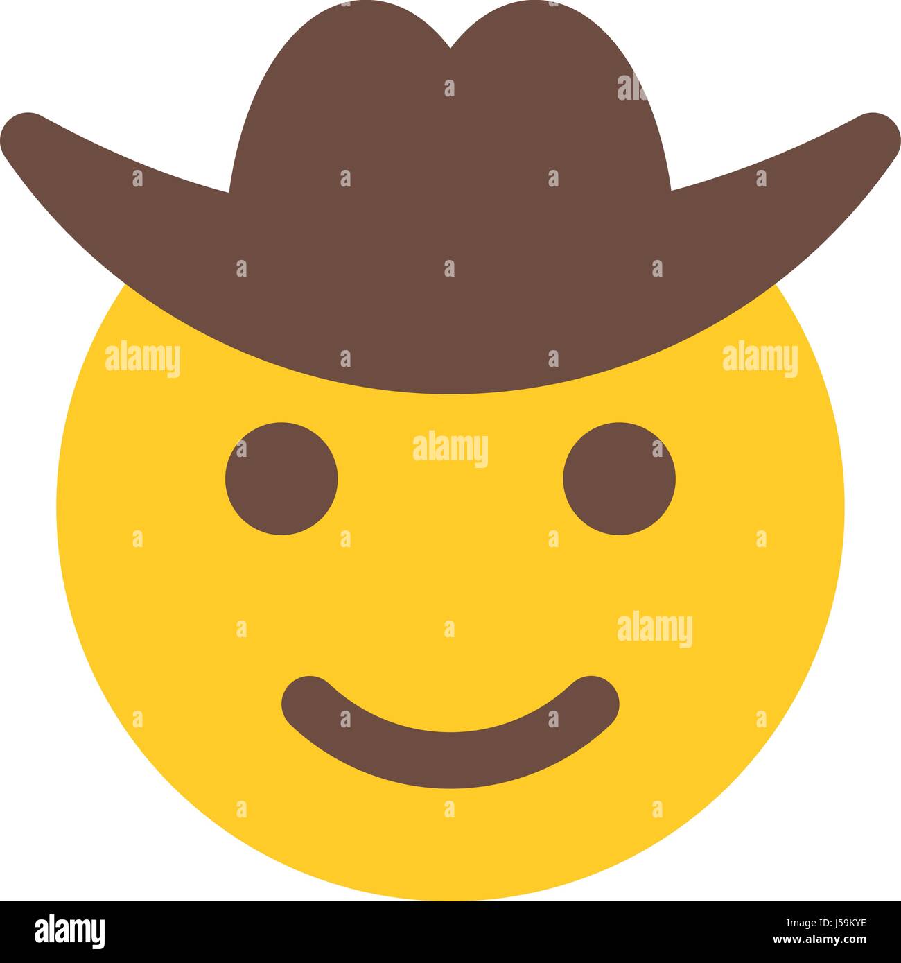 Cowboy smiley face vector illustration Stock Vector Images - Alamy