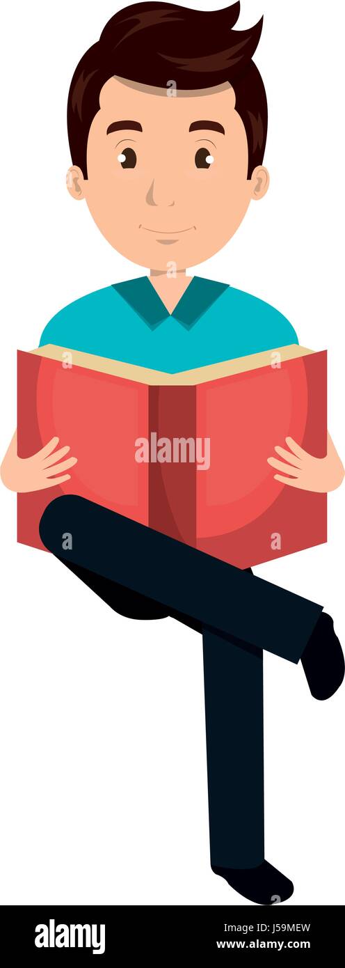 man reading textbook character Stock Vector Image & Art - Alamy