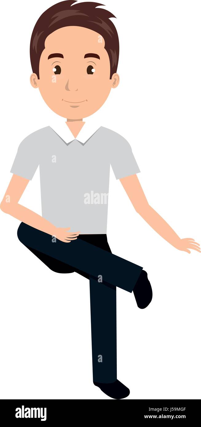 young man avatar sitting character Stock Vector Image & Art - Alamy