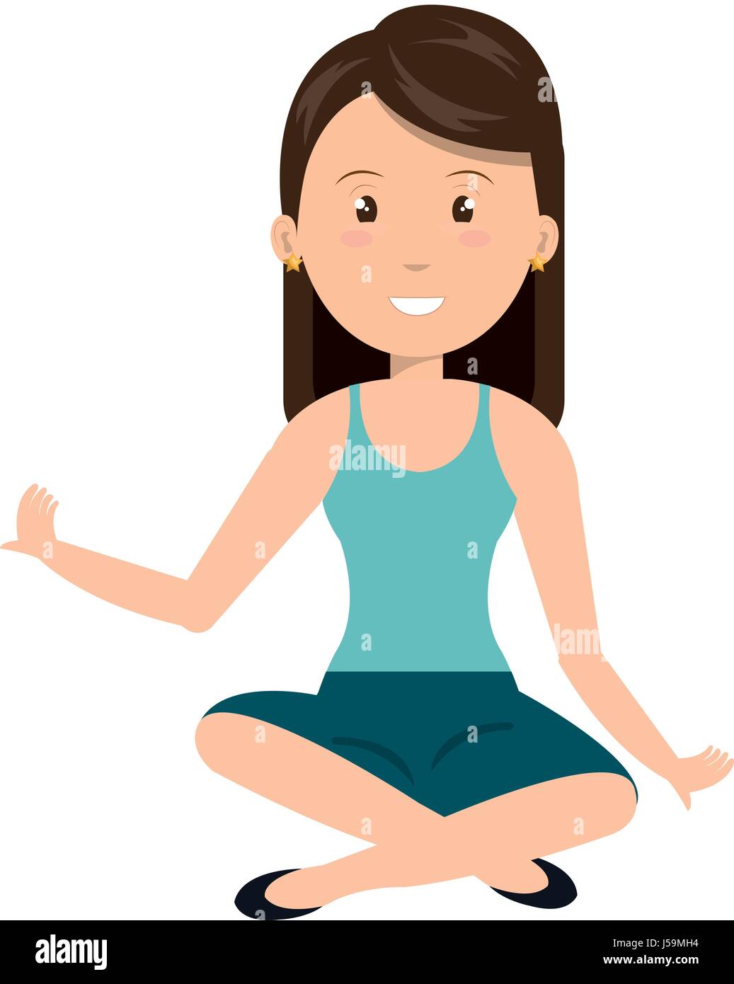 beautiful and young woman sitting character Stock Vector Image & Art ...