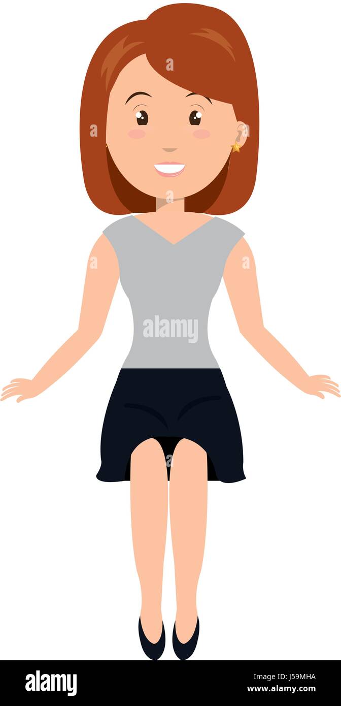 beautiful and young woman sitting character Stock Vector Image & Art ...