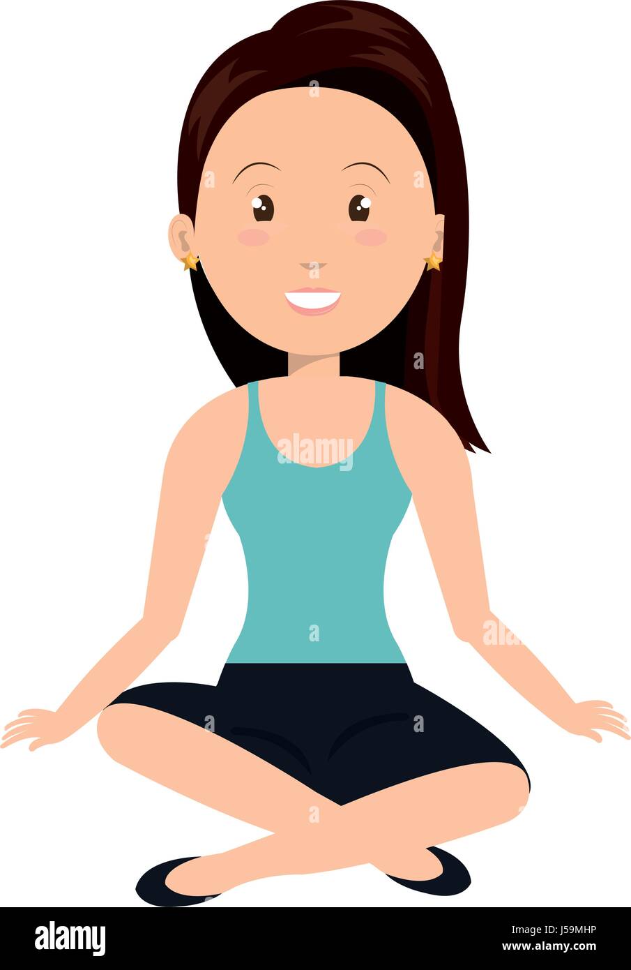 beautiful and young woman sitting character Stock Vector Image & Art ...