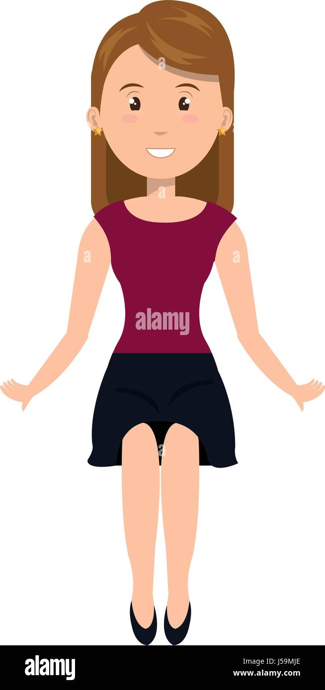 beautiful and young woman sitting character Stock Vector Image & Art ...