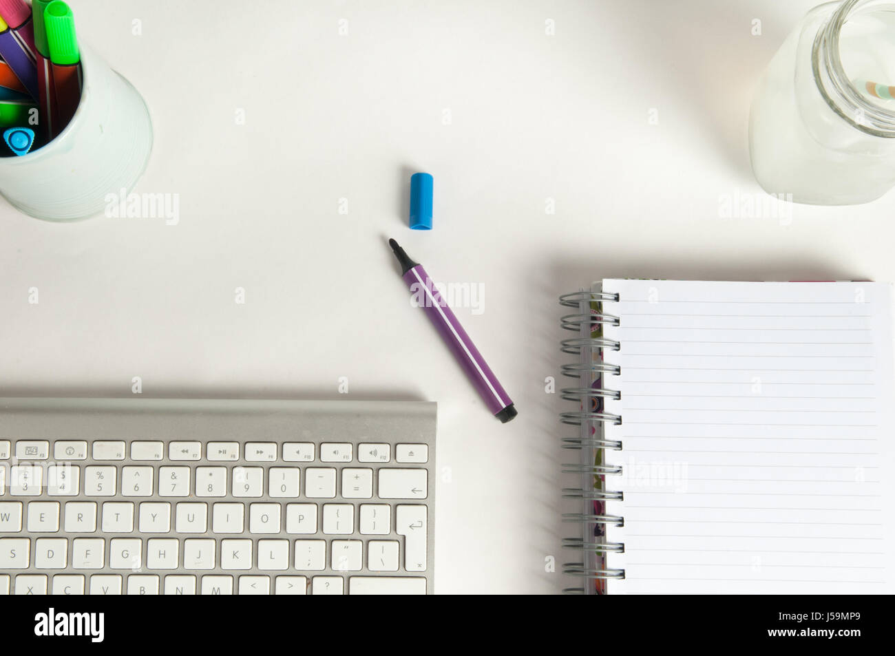 Modern office desktop with creative work tools Stock Photo - Alamy