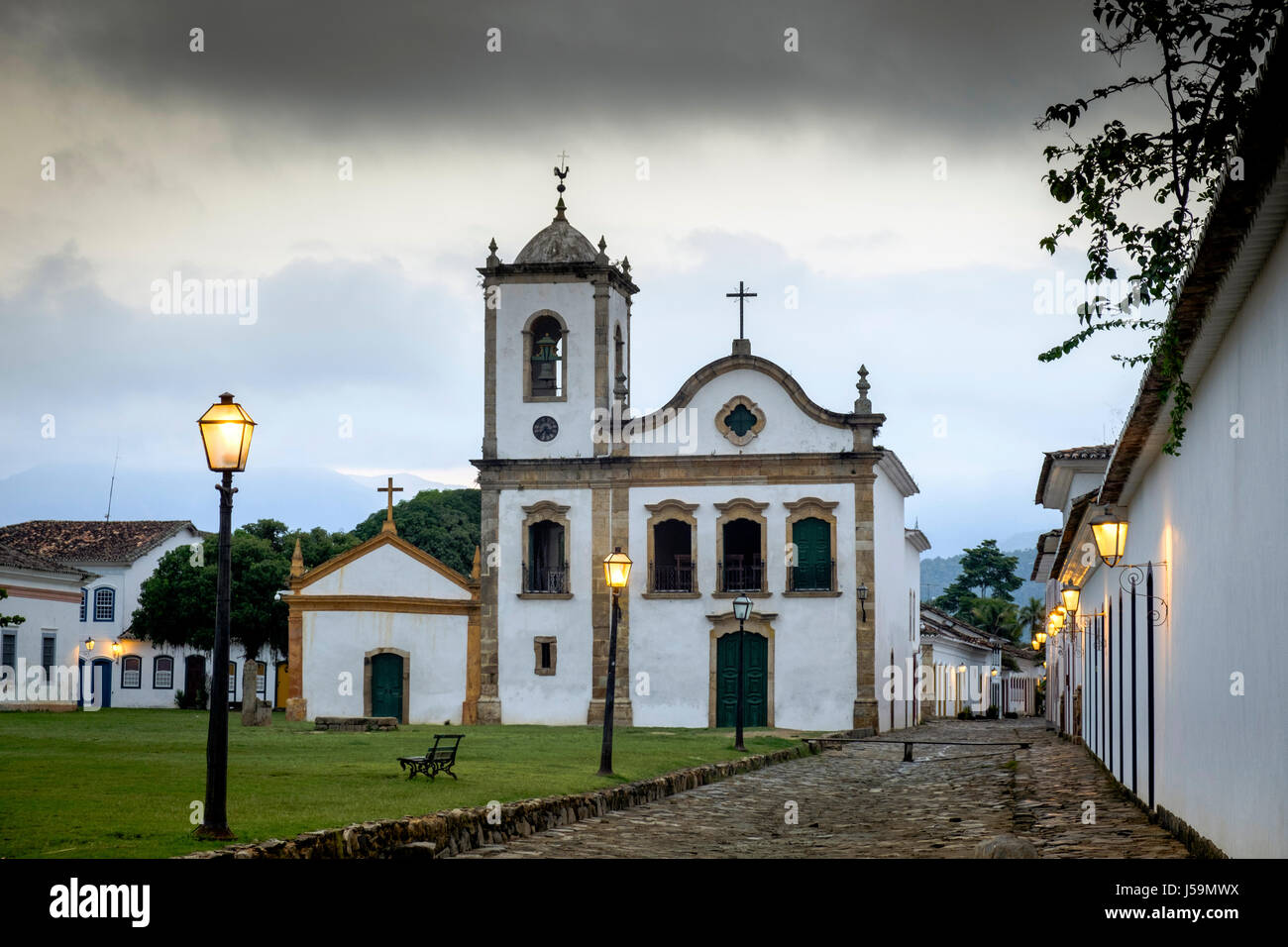 Portuguese colonial church of Santa Rita, Paraty, Brazil Stock Photo ...
