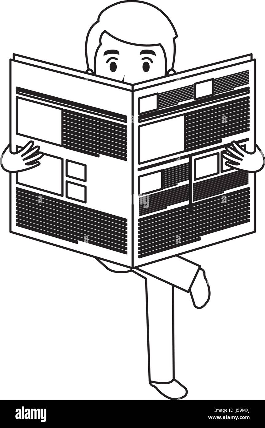 young man reading newspaper avatar character Stock Vector Image & Art ...