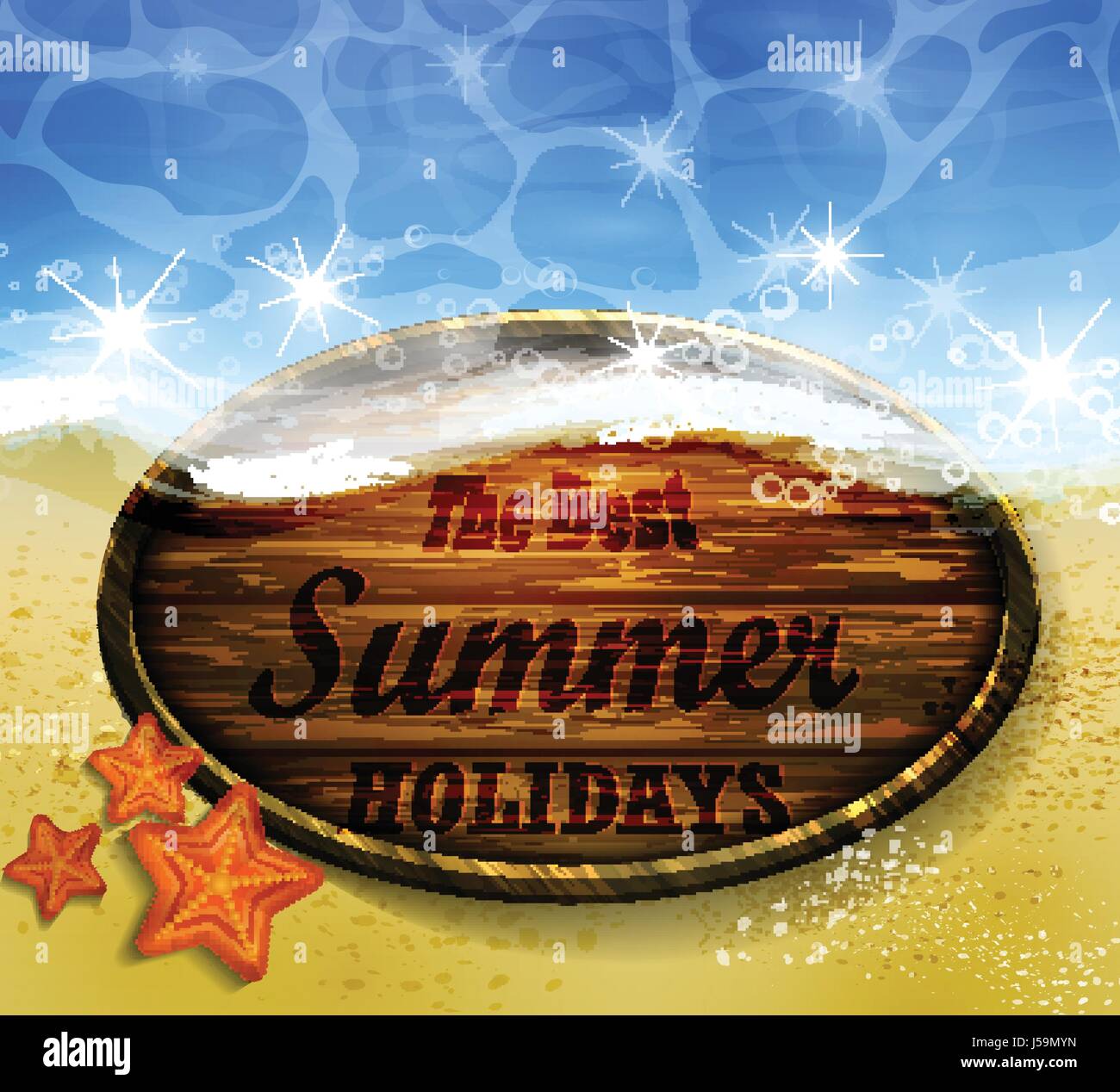 Scenic view wooden beach Stock Vector Images - Alamy