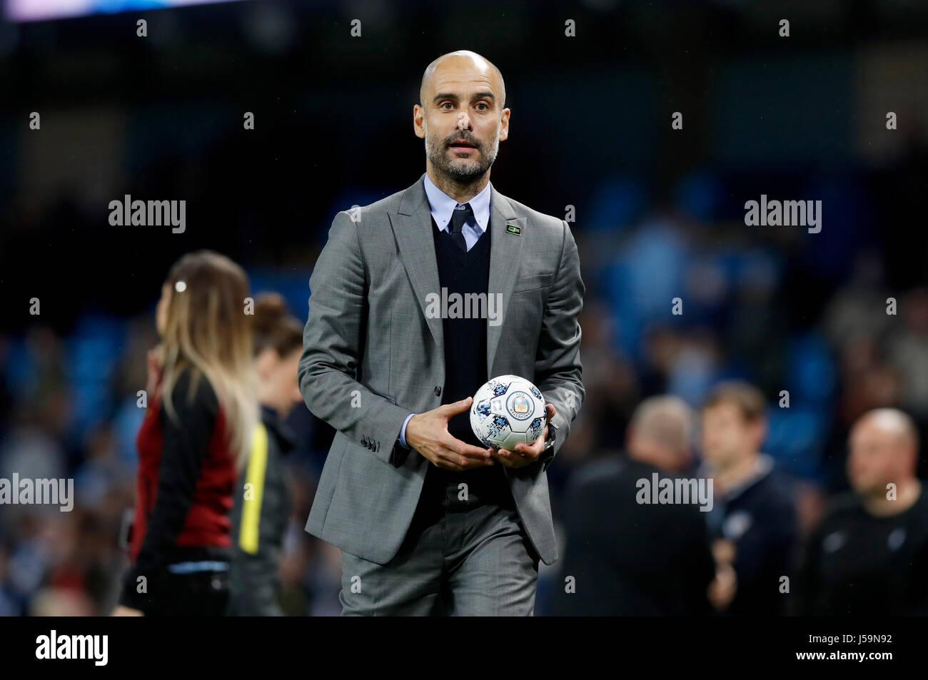 Manchester City manager Pep Guardiola after the final whistle during ...