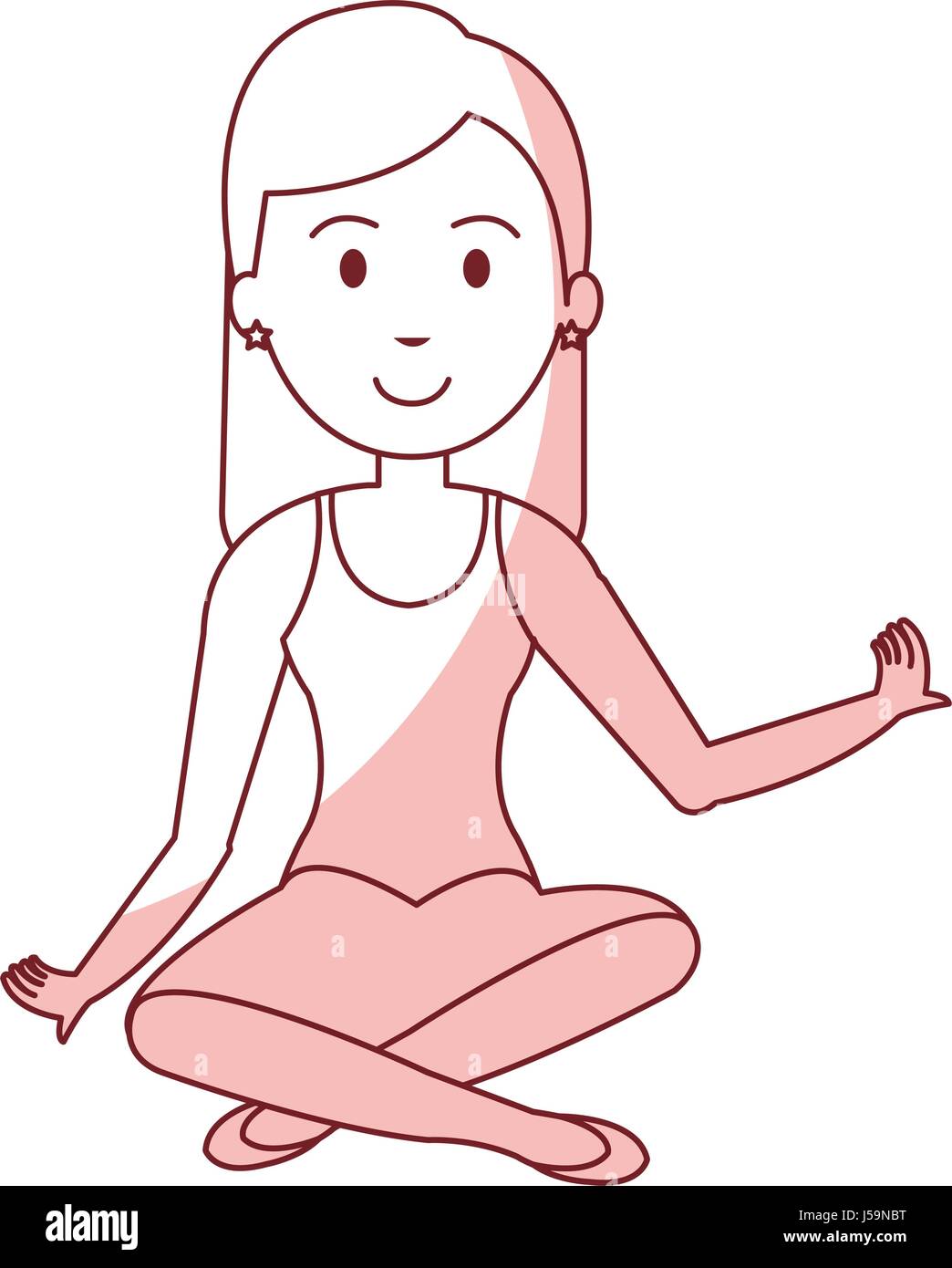 beautiful and young woman sitting character Stock Vector Image & Art ...